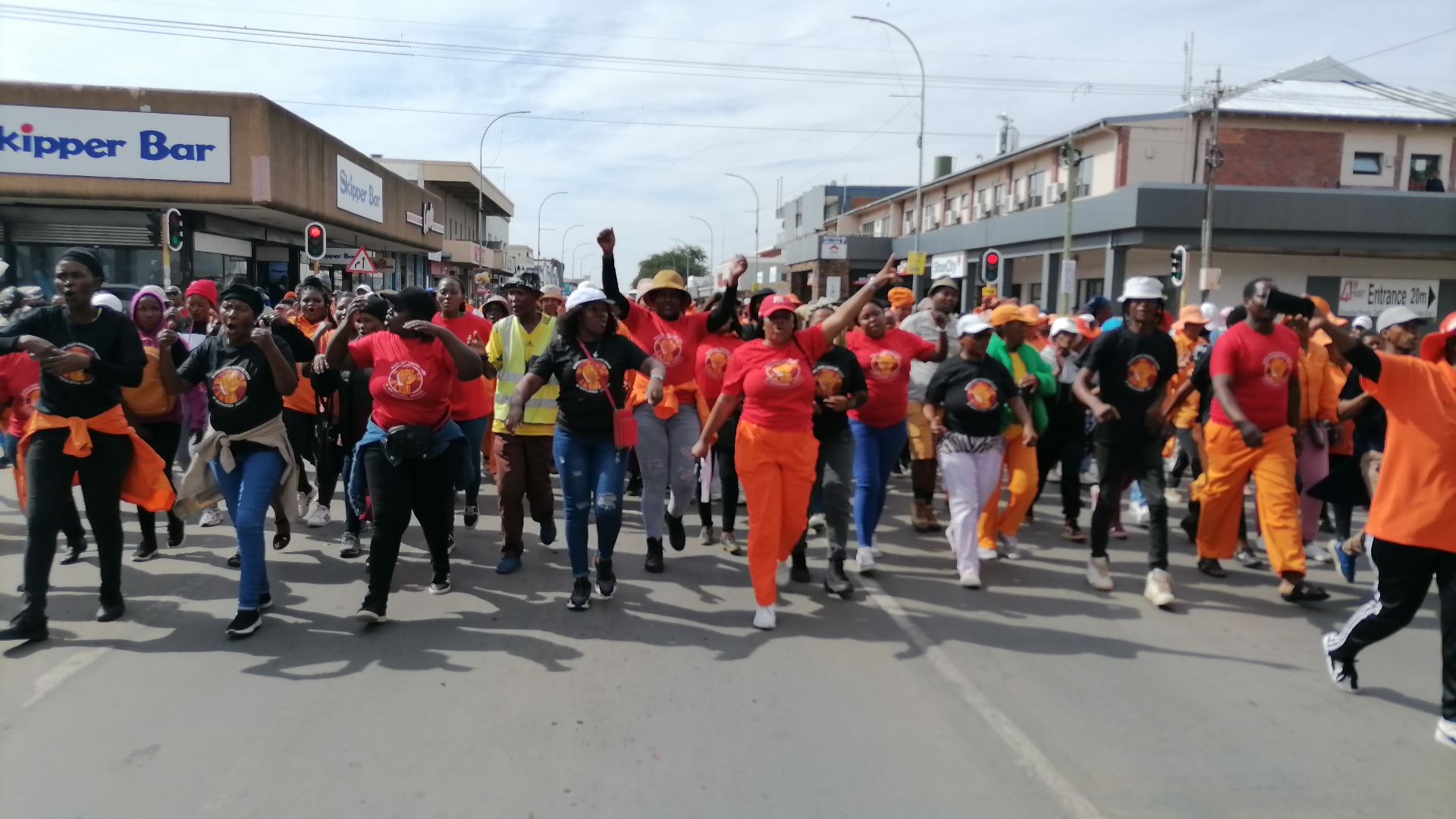 The CWP workers march to ANC offices in Vryburg, demanding salary ...